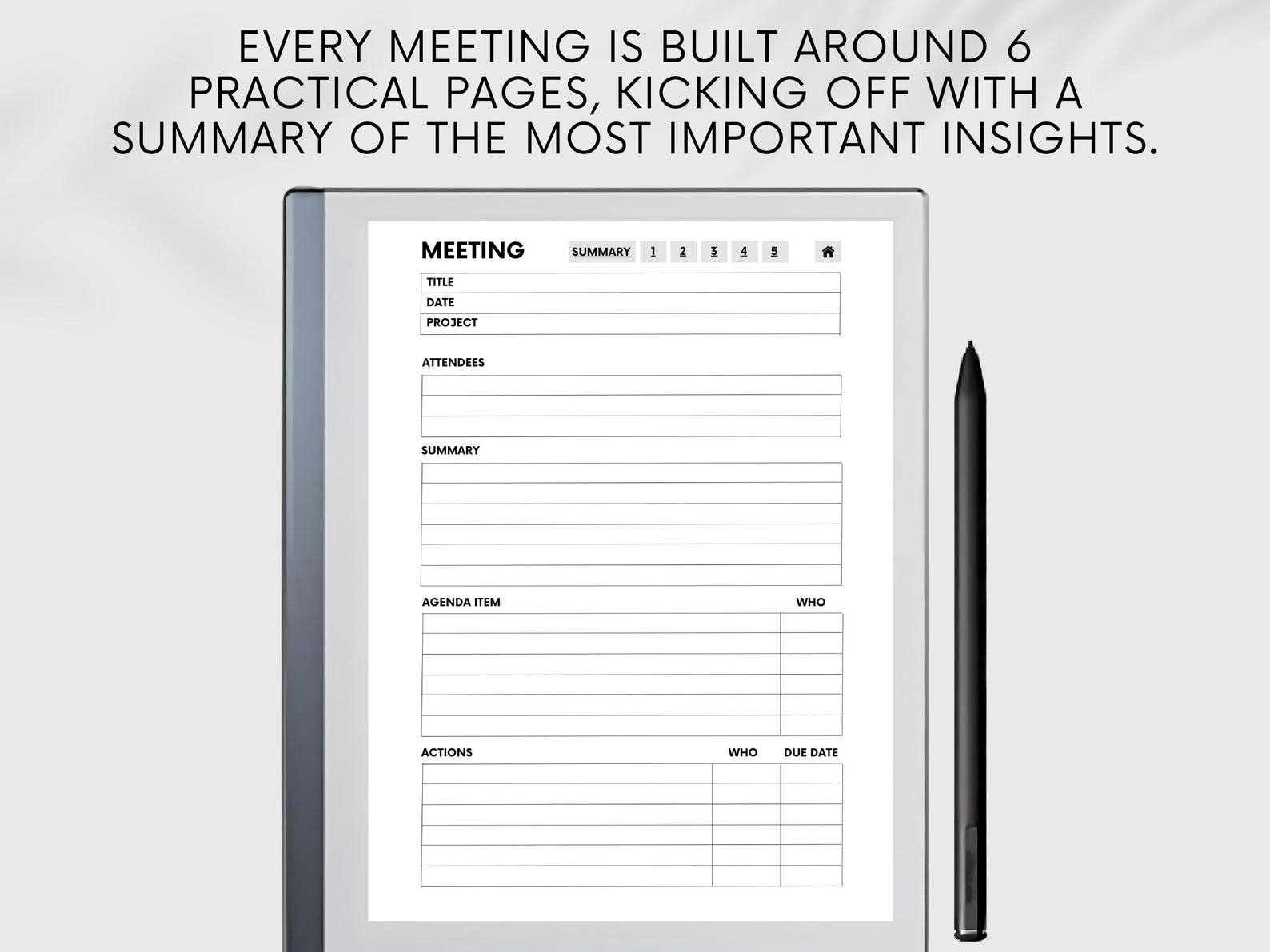 For Supernote Meeting Templates | Supernote A5x A6x Nomad Planner ...