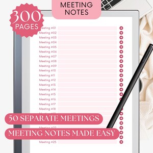 Meeting Notes Remarkable Paper Pro | Colored Remarkable Notebook for ...