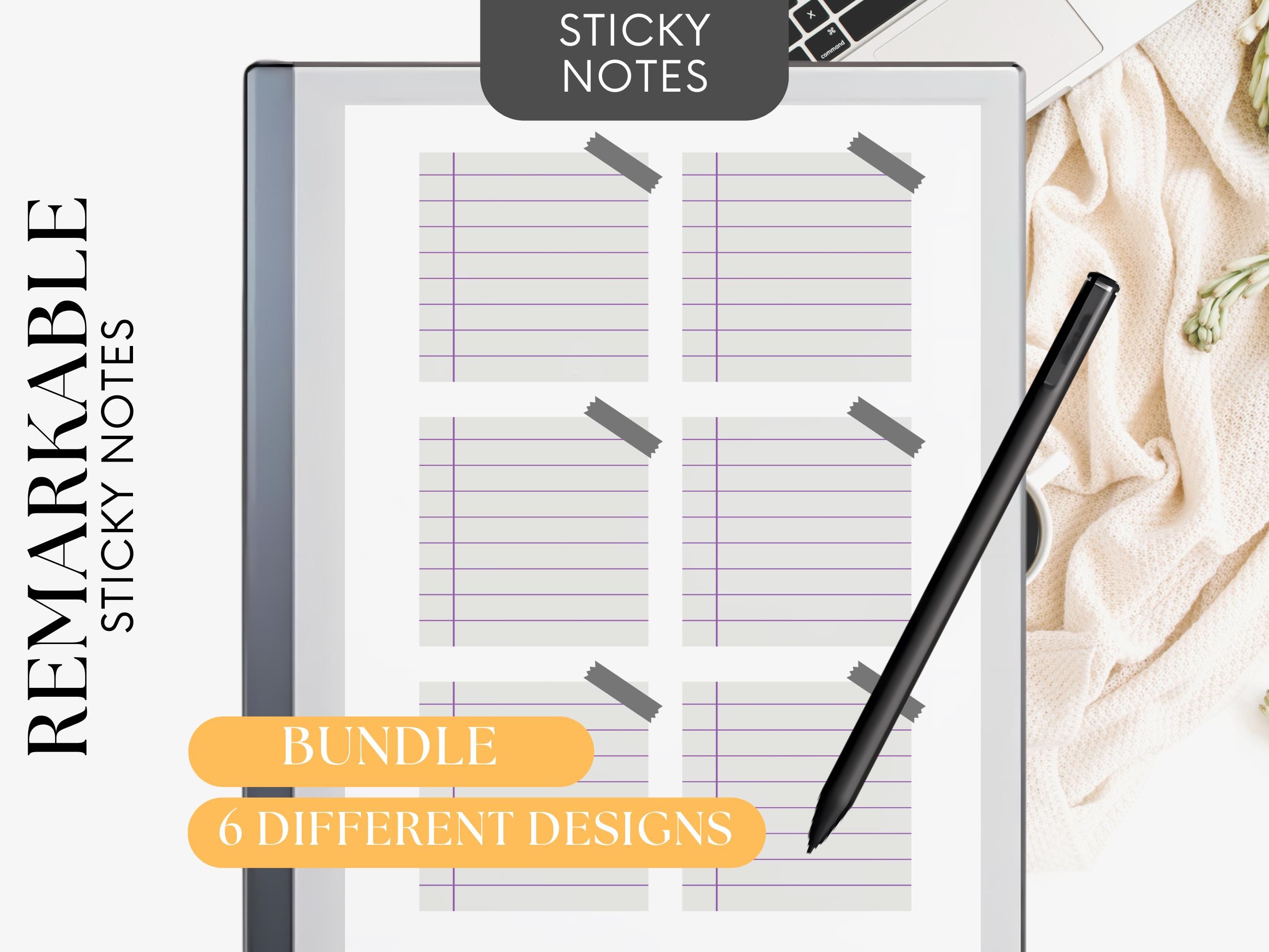 Sticky Notes Bundle for Remarkable 2 Templates | Post It Sticker ...