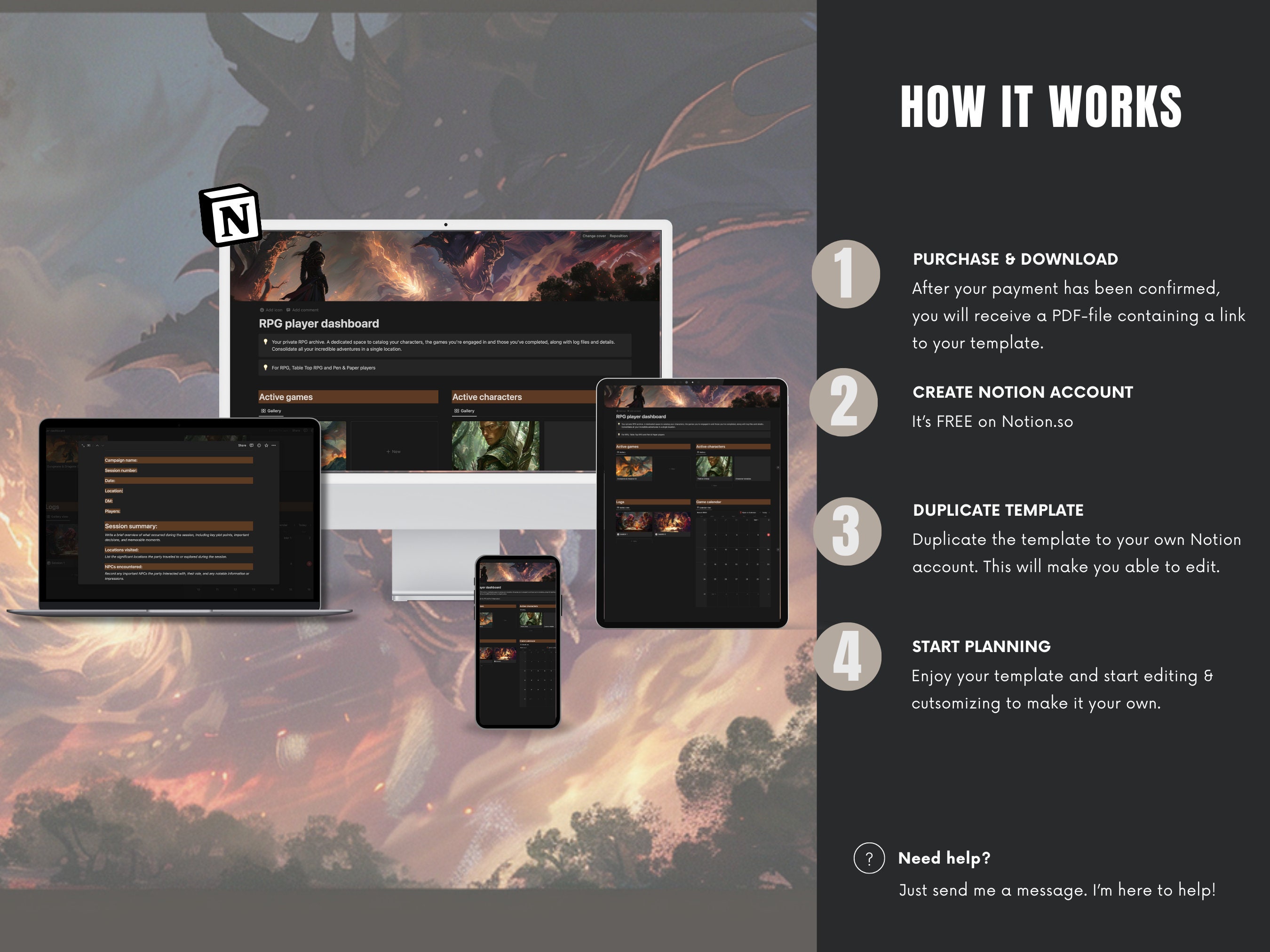 Dnd 5e Notion Template, Dnd Character Sheet Notion Dashboard, Digital ...