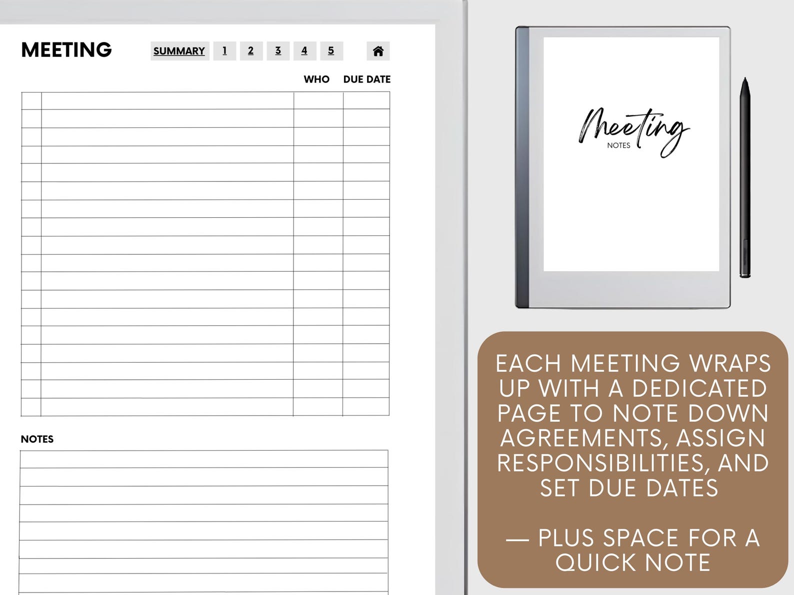 For Supernote Meeting Templates | Supernote A5x A6x Nomad Planner ...