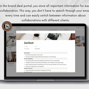 Notion Template UGC Dashboard | Minimalistic Notion UGC Social Media Planner, Faceless Marketing ...