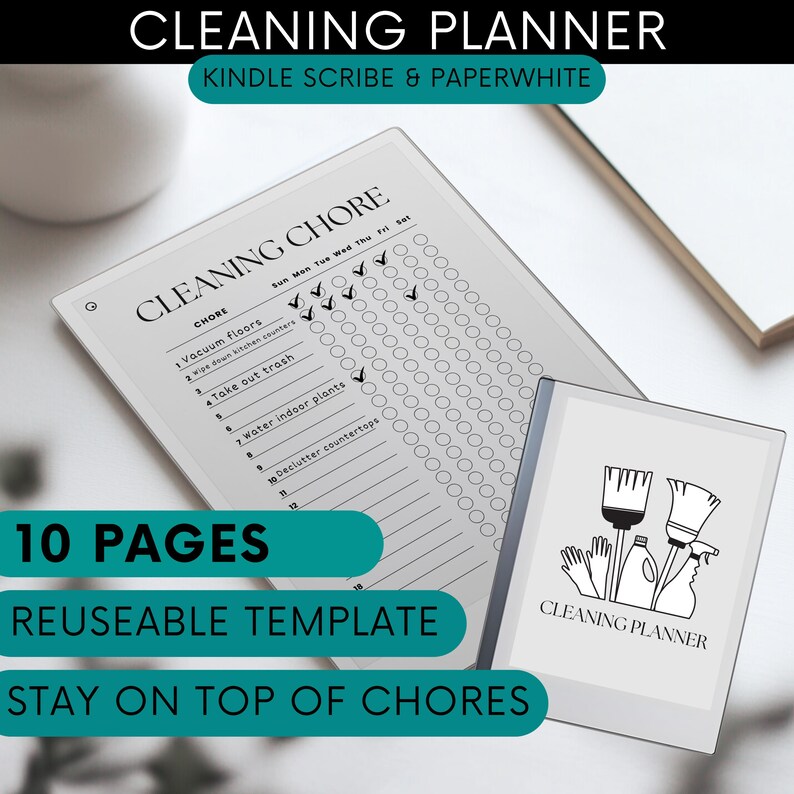 Cleaning Planner for Kindle Scribe & Kindle Paperwhite | Minimalistic ...