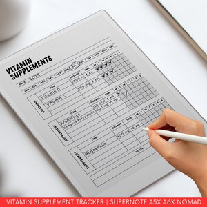 For Supernote A5x A6x Nomad | Minimalistic Vitamin Tracker, Supernote ...