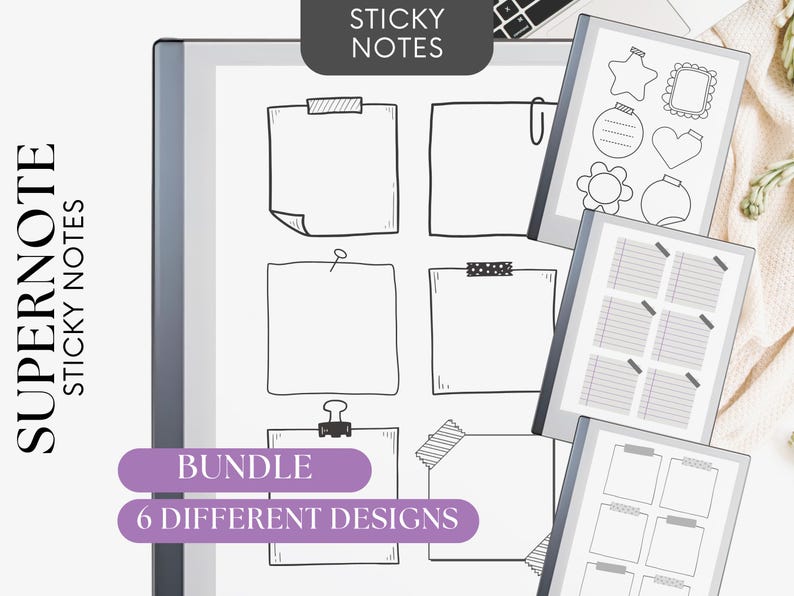 Sticky Notes for Supernote Templates | Minimalistic Supernote A5x A6x ...