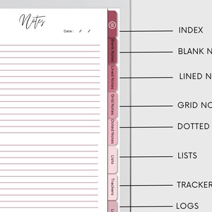 For Remarkable Paper Pro Planner Templates | Mauve Colored Pink ...