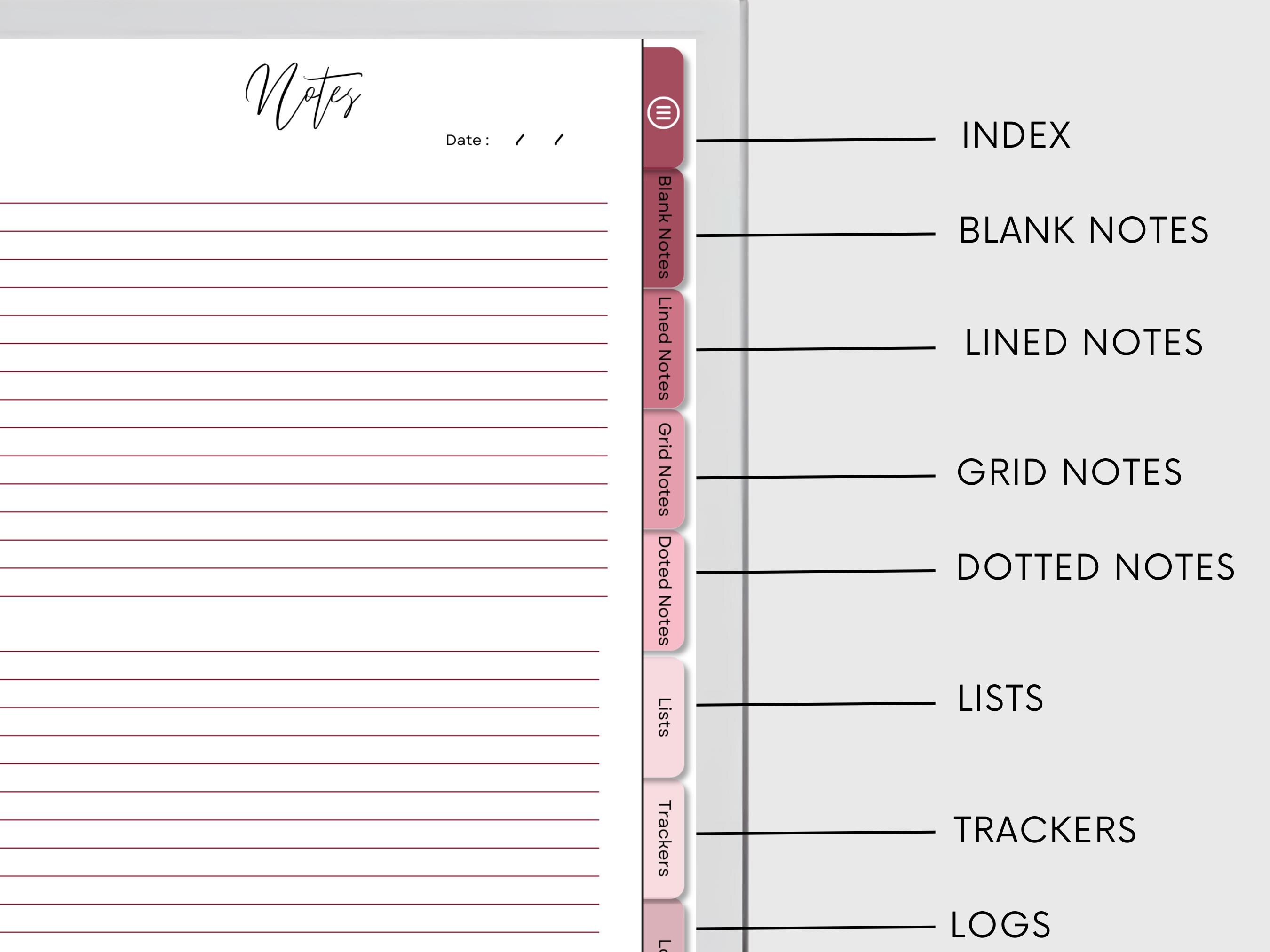 For Remarkable Paper Pro Planner Templates | Mauve Colored Pink ...
