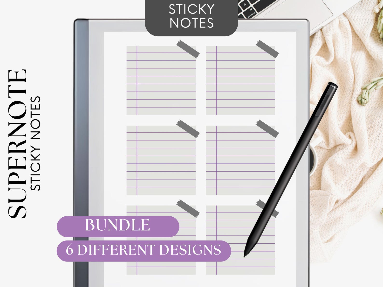Sticky Notes for Supernote Templates | Minimalistic Supernote A5x A6x ...