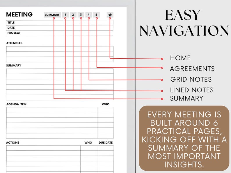 For Supernote Meeting Templates | Supernote A5x A6x Nomad Planner ...