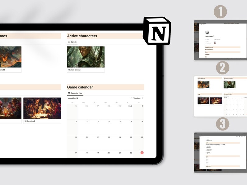 Dnd 5e Notion Template, Dnd Character Sheet Notion Dashboard, Digital ...