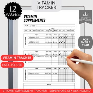For Supernote A5x A6x Nomad | Minimalistic Vitamin Tracker, Supernote ...
