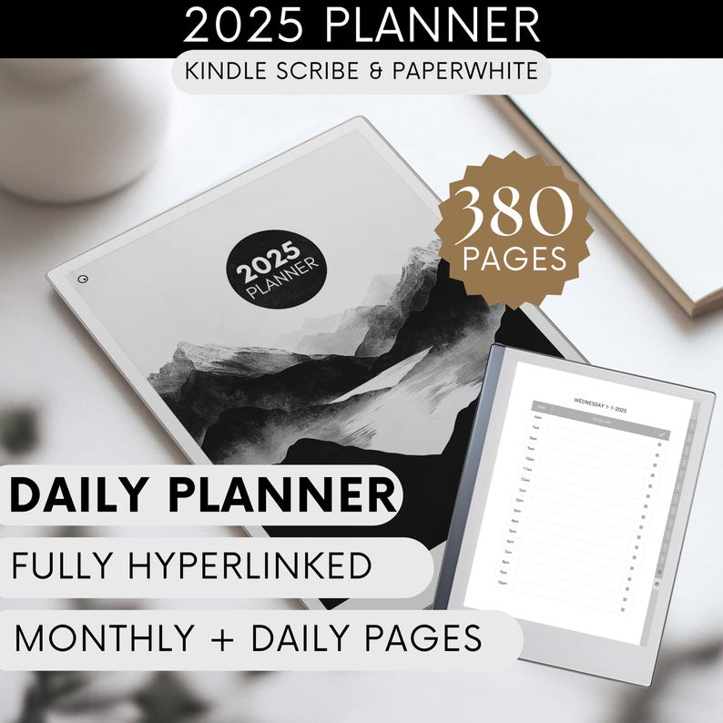Daily Planner Kindle Scribe & Kindle Paperwhite Minimalistic Kindle ...