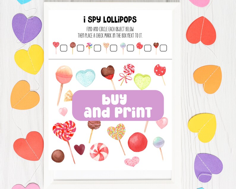 I Spy Valentine's Day Packet for Kids - Etsy