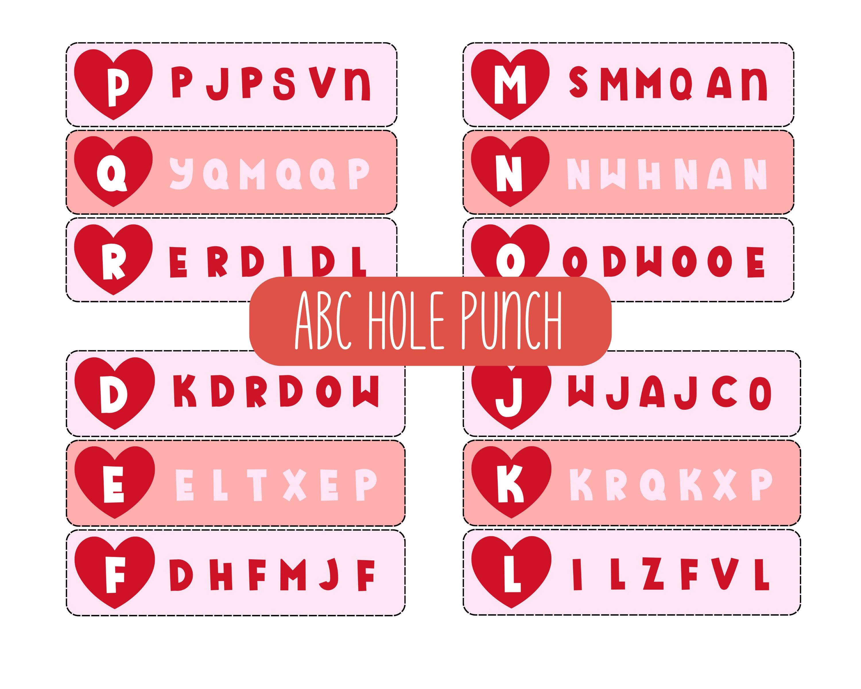 Valentine's Day ABC Hole Punch Activity for Kids - Print at Home, A to ...