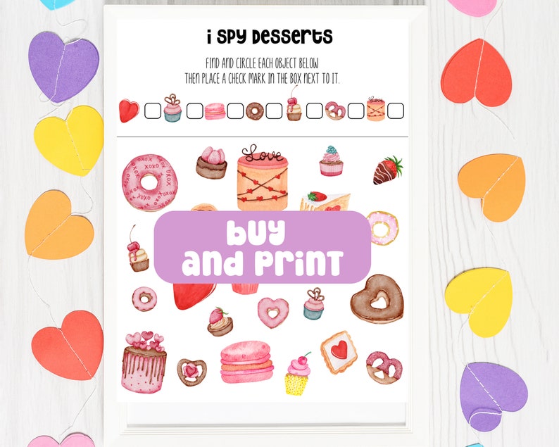 I Spy Valentine's Day Packet for Kids - Etsy