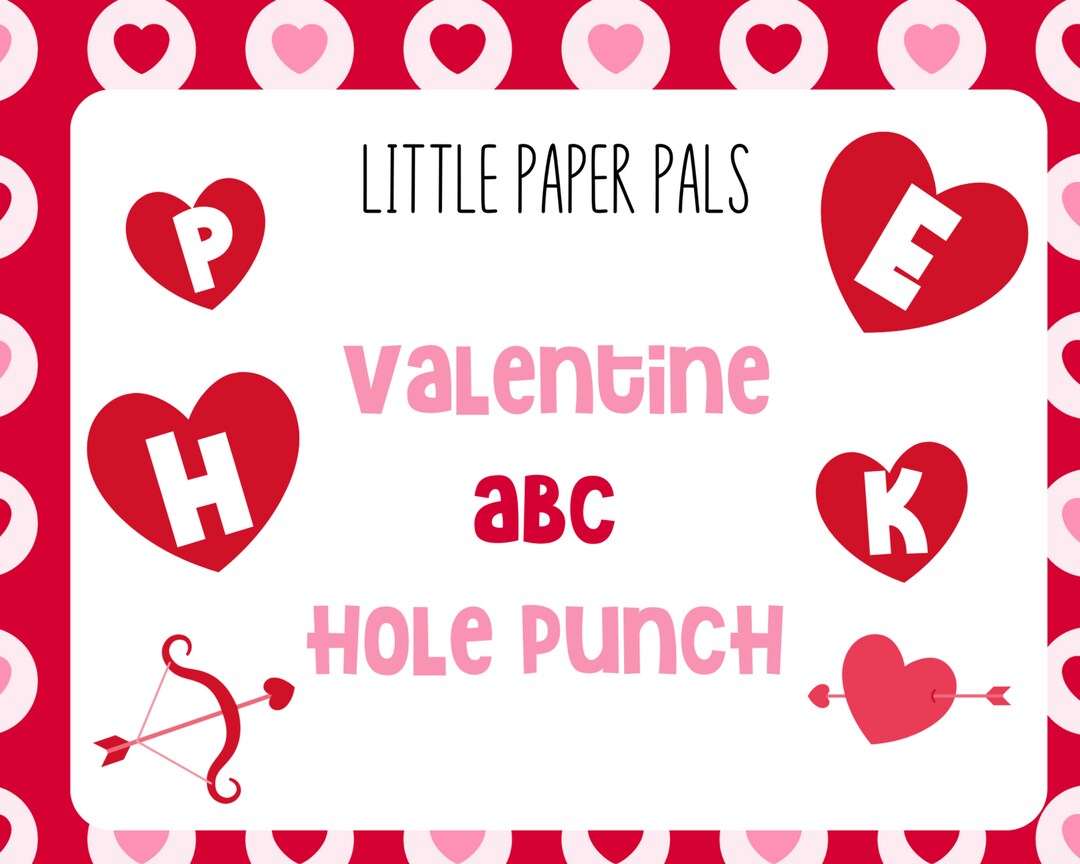 Valentine's Day ABC Hole Punch Activity for Kids - Print at Home, A to ...