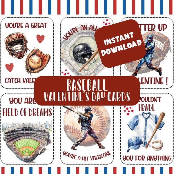 Baseball Valentines - Etsy