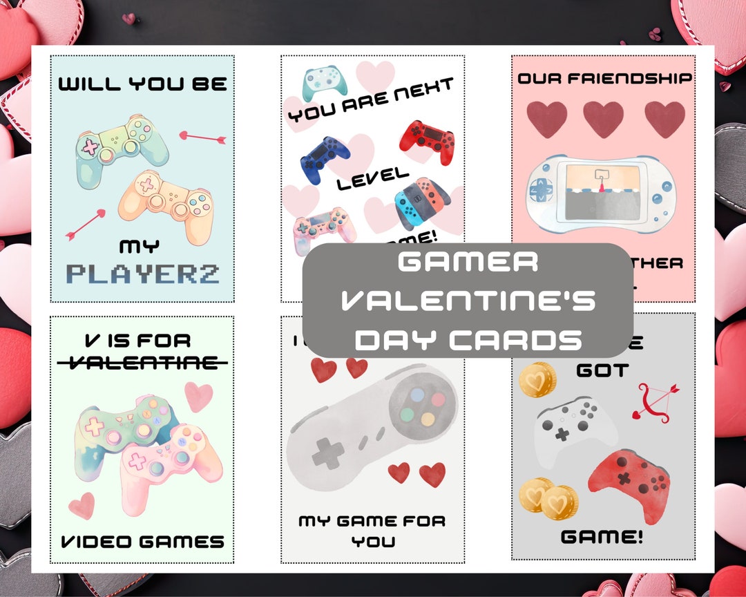 Gamer Valentine's Day Cards for Kids - Etsy