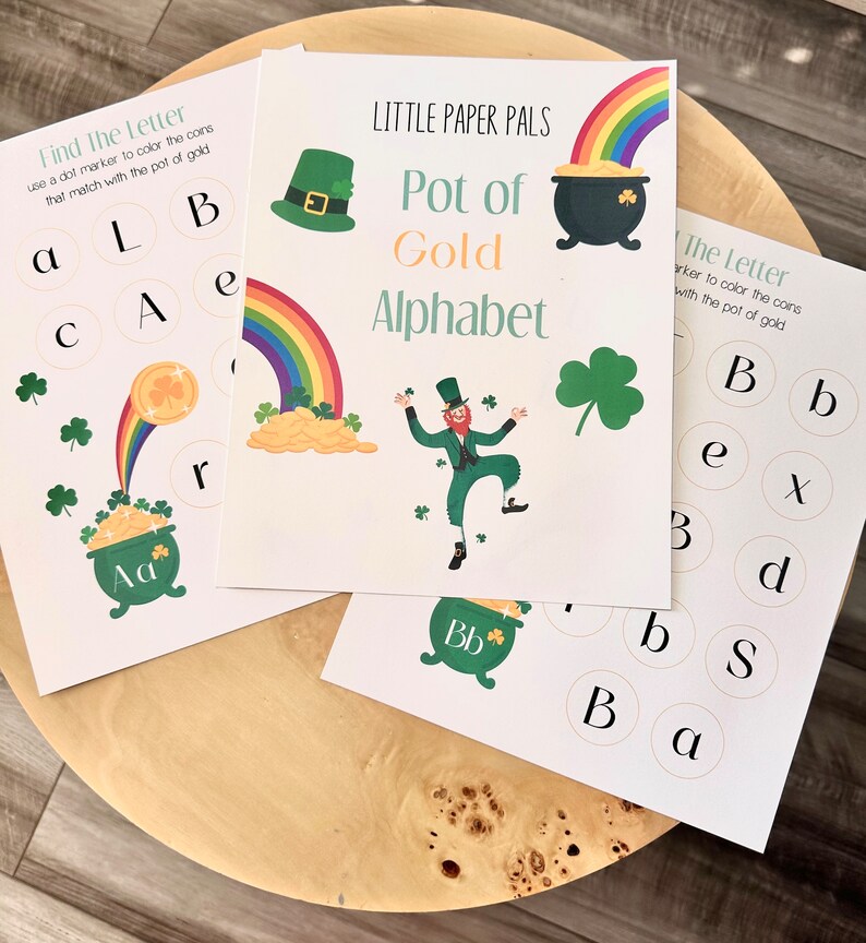 Pot of Gold Alphabet for Kids Activities for Kids, Instant Download ...