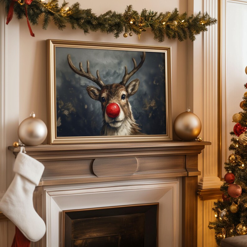 Rudolph the Red Nosed Reindeer Printable Wall Art, Cute Christmas Print ...