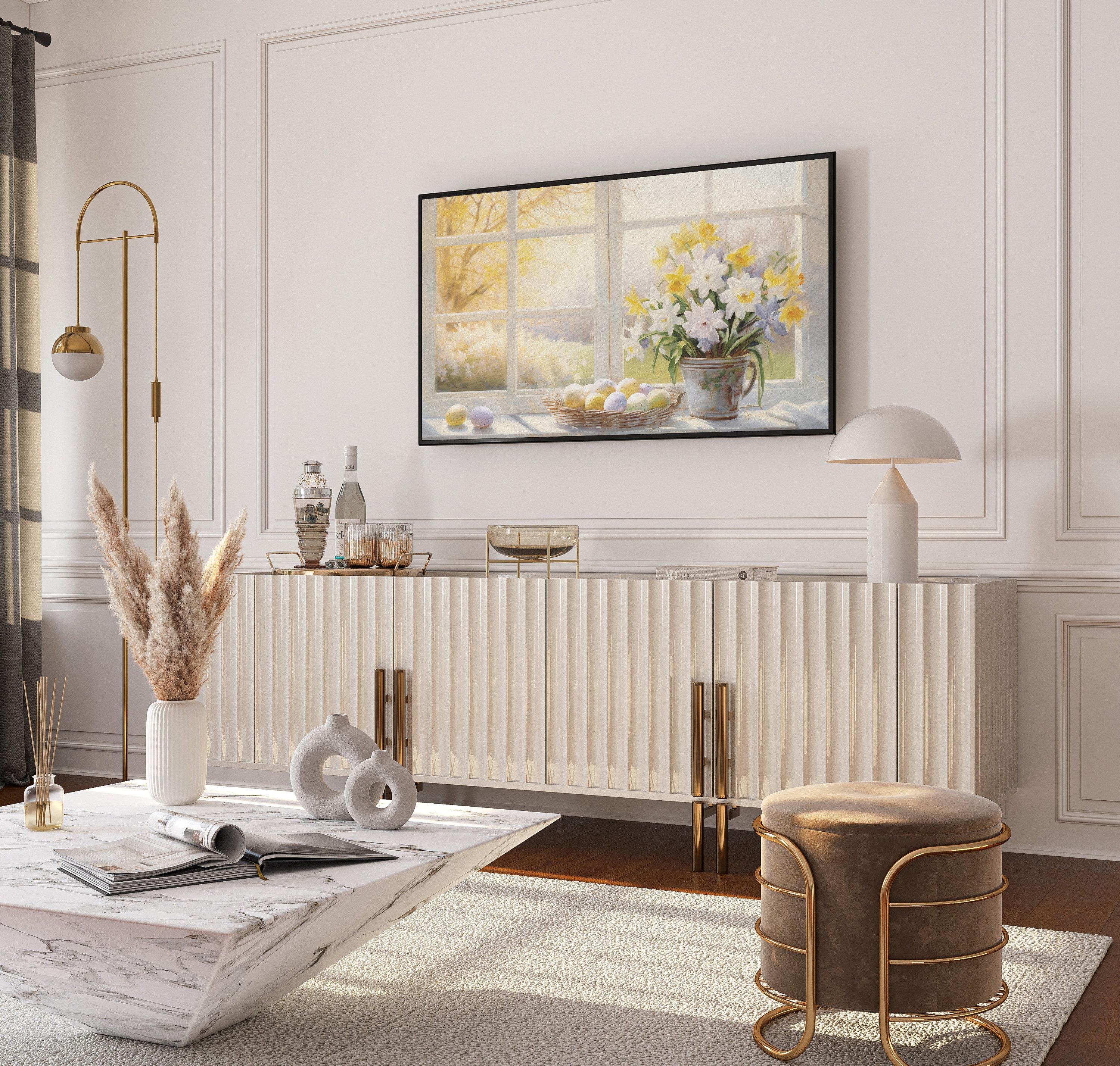 Frame TV Easter, Frame Tv Window Art, Frame Tv Art Flowers, Samsung Tv ...