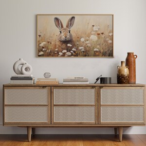 Bunny Wildflower, Vintage Easter Tv Frame Art, Easter Bunny Tv Art ...