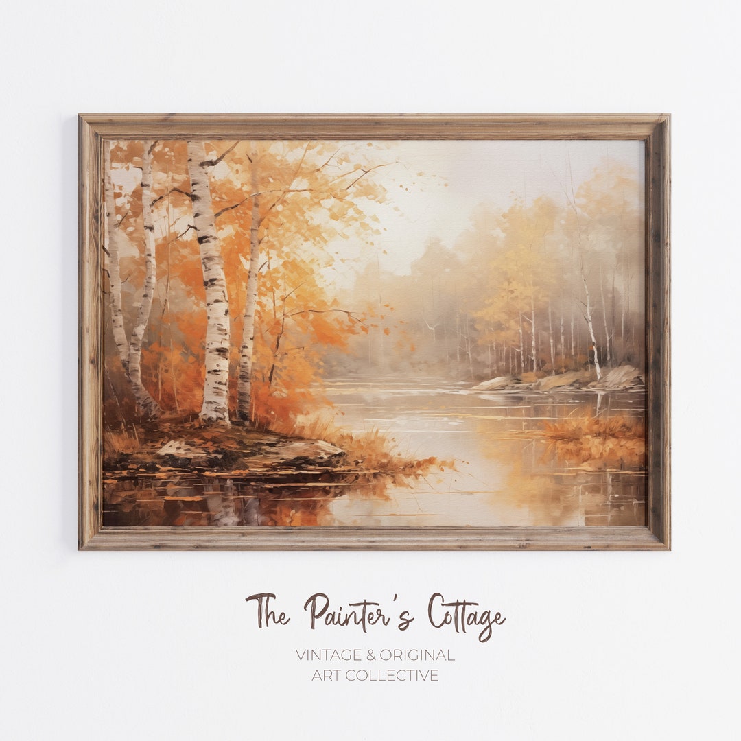 Fall Printable Art, Nature Wall Art Autumn Decor, Digital Oil Painting ...