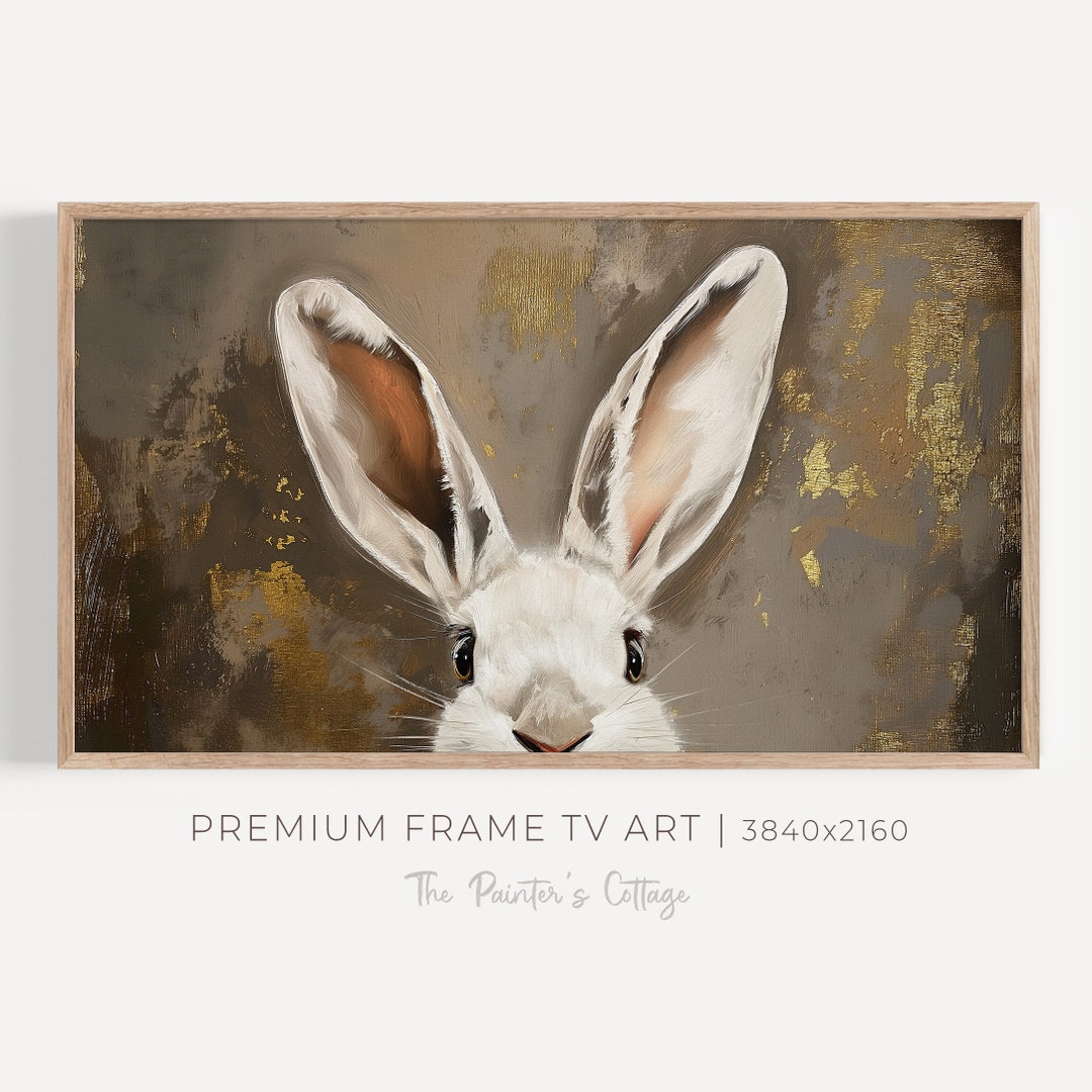 Frame TV Art Easter Bunny Ears, Rabbit TV Art, Bunny Painting, Spring ...