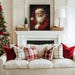 Retro Santa Printable Wall Art Christmas Painting, Vintage Santa Print ...