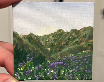 Mountain Gradient Tiny Magnetic Painting - Etsy
