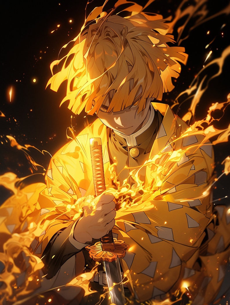 Zenitsu With Sword - Digital Poster - Etsy