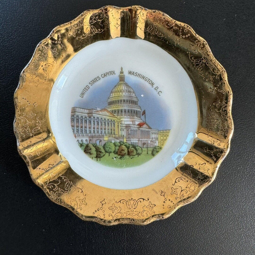 Capitol Washington D.C. Souvenir Plate Silberne Warranted 22K Gold Trim ...