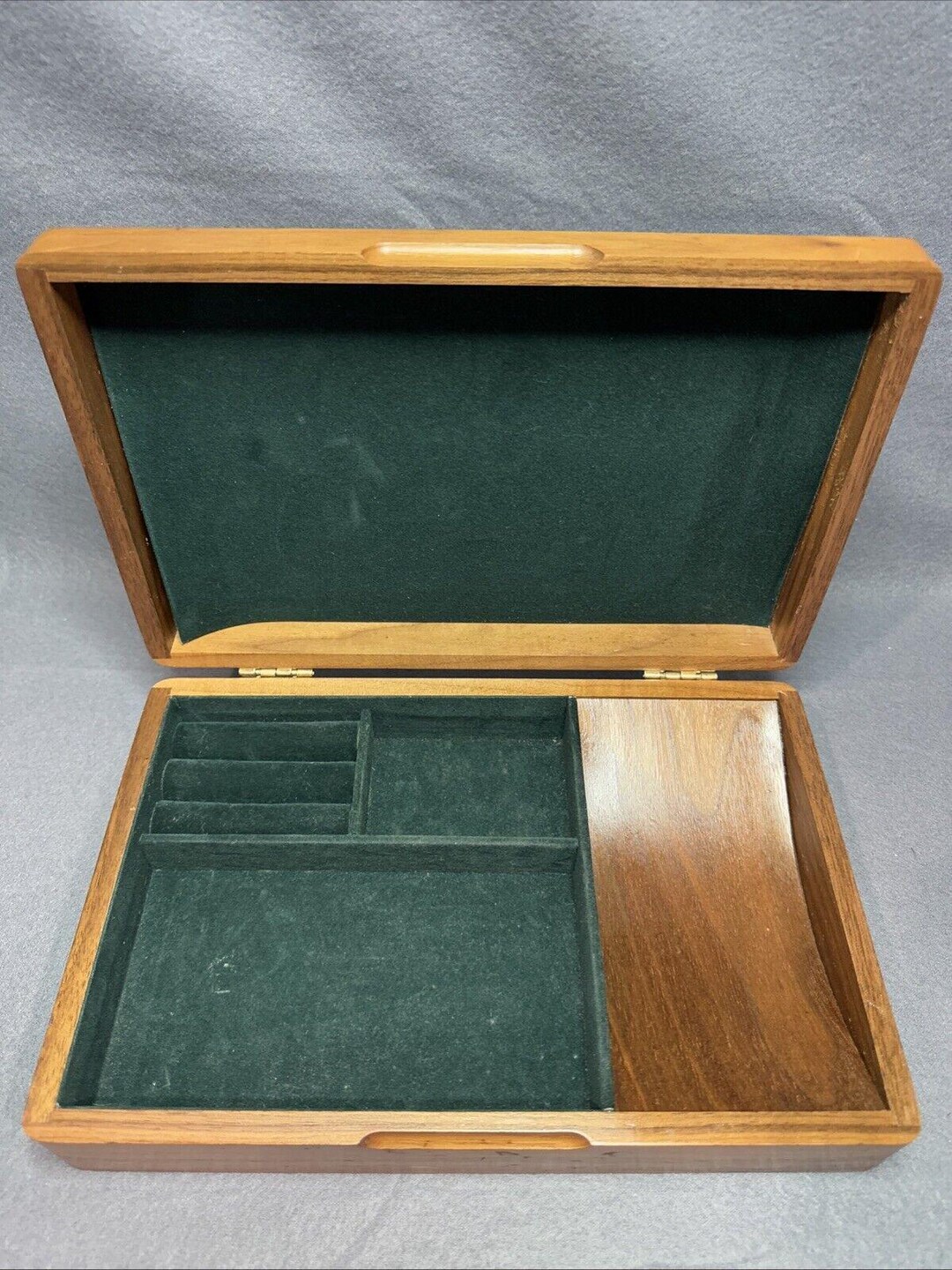 MCM Mens Wood Valet Dresser Desk Caddy Organizer Change Tray Jewelry ...