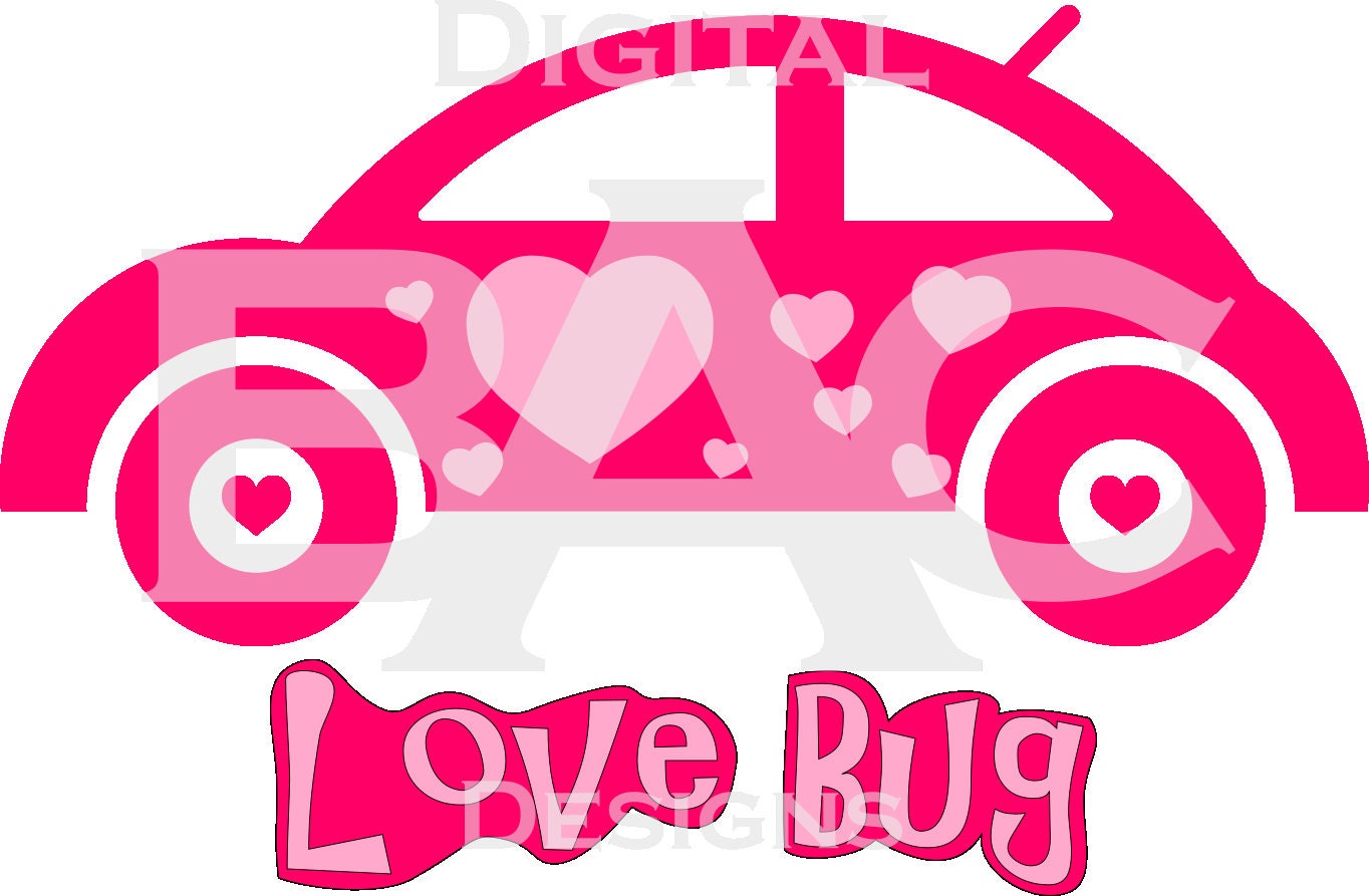 Love Bug SVG PNG, Slug Bug Pink Svg, Valentines Svg Cricut - Etsy
