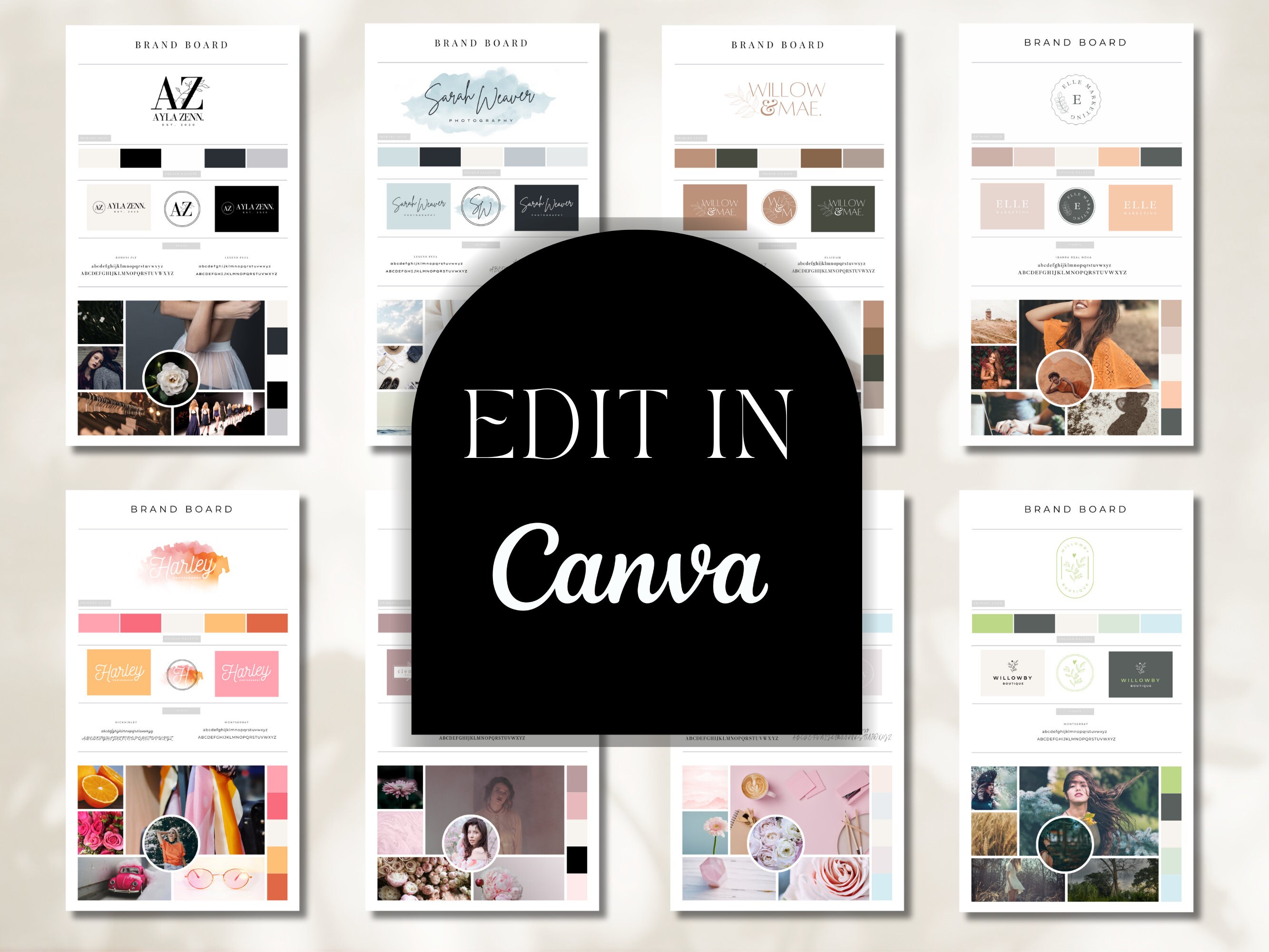 Editable Branding Template Mood Board, DIY Branding Kit, Business ...