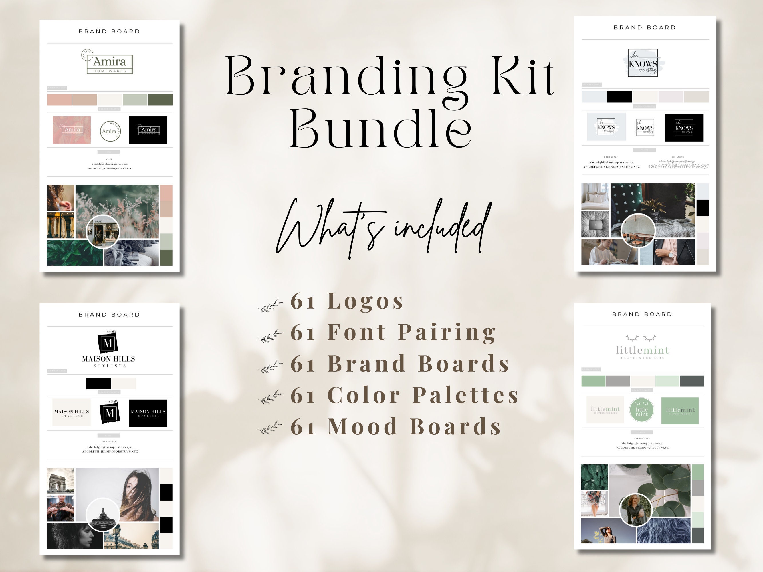 Editable Branding Template Mood Board, DIY Branding Kit, Business ...