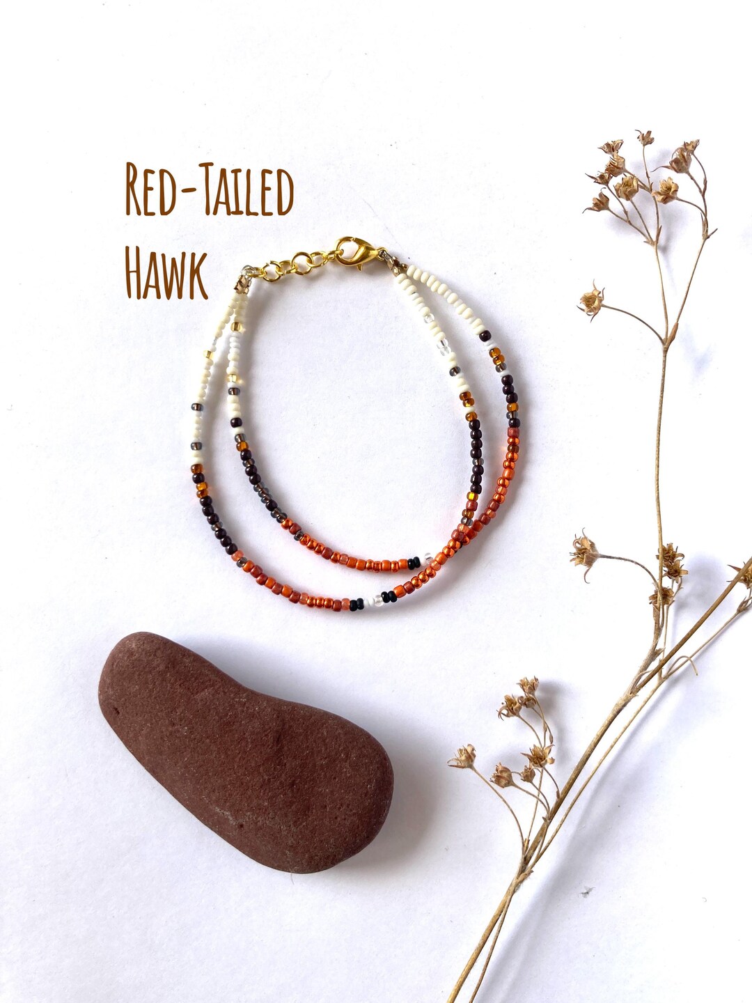Red-tailed Hawk Two Strand, Glass Bead Bracelet - Etsy