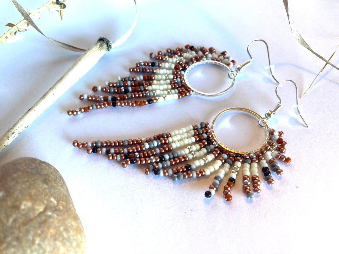 Ferruginous Hawk - Medium, Dangle Glass Bead Earrings - Etsy
