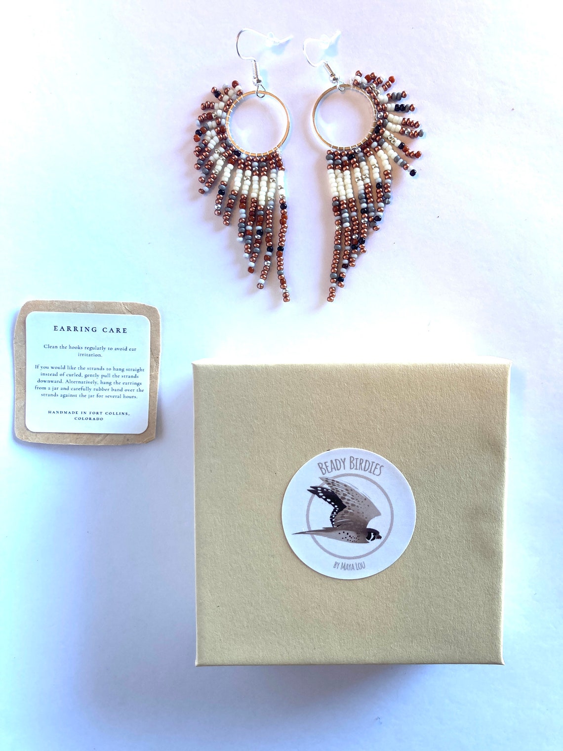 Ferruginous Hawk - Medium, Dangle Glass Bead Earrings - Etsy