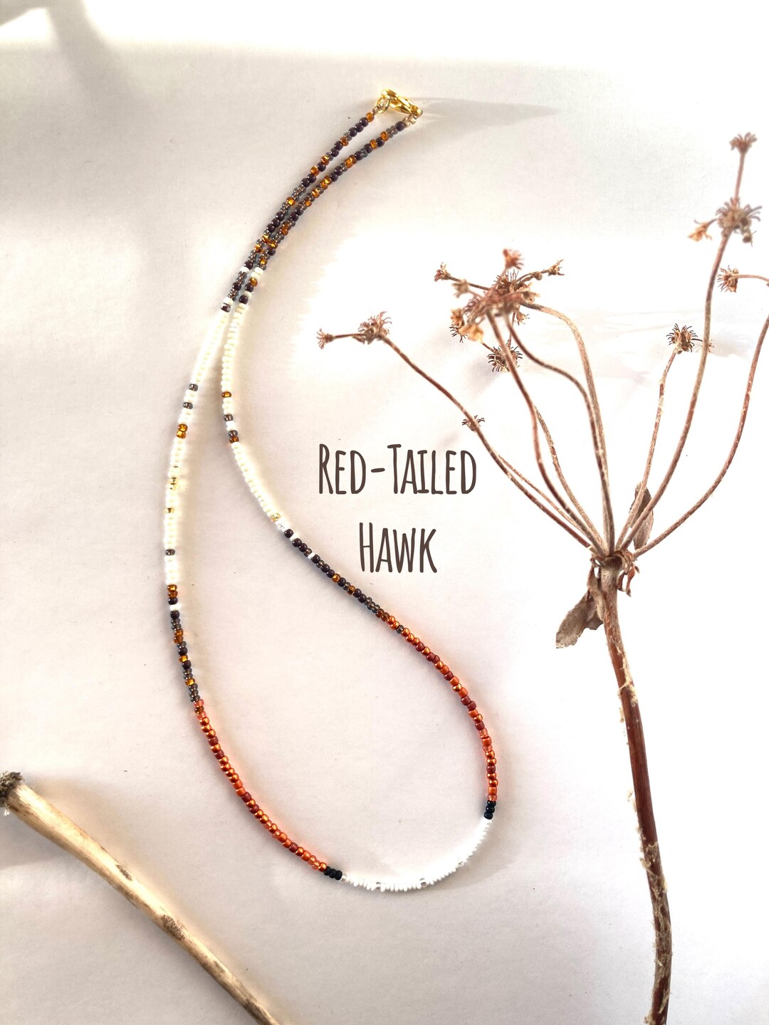 Red-tailed Hawk 18 Glass Bead Necklace. - Etsy