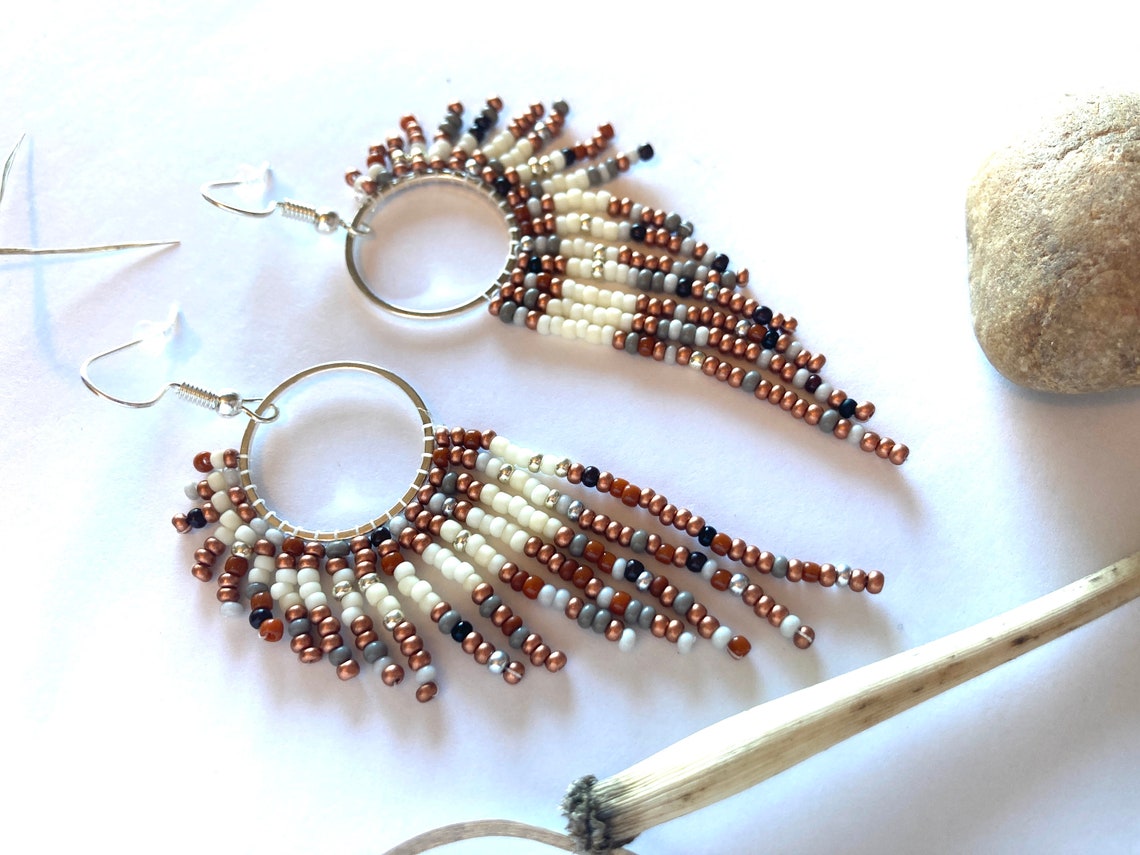 Ferruginous Hawk Medium, Dangle Glass Bead Earrings - Etsy