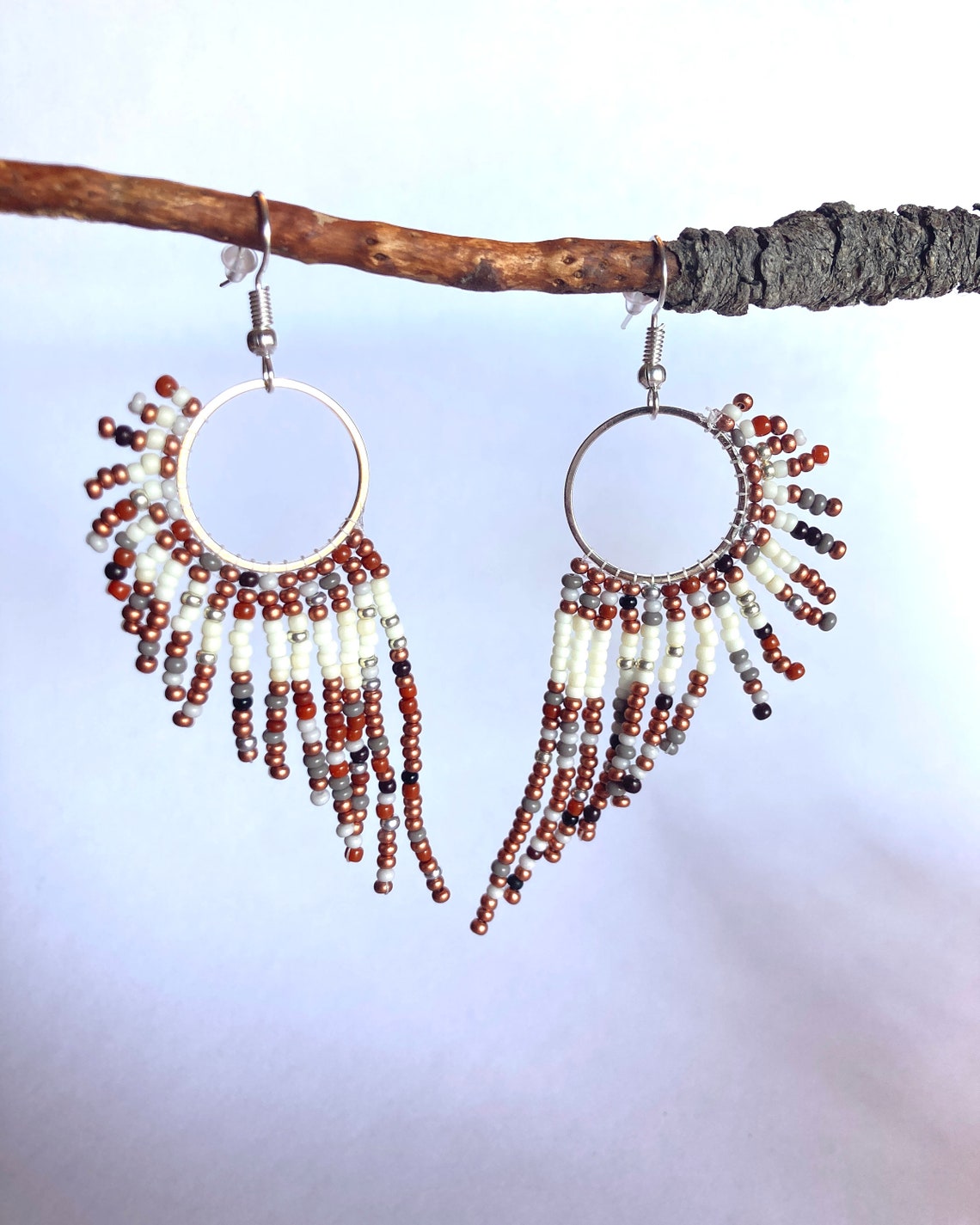 Ferruginous Hawk Medium, Dangle Glass Bead Earrings - Etsy