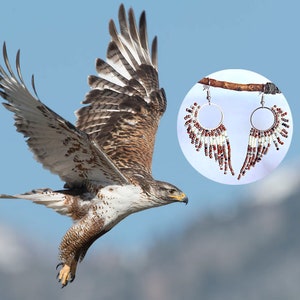 Ferruginous Hawk - Medium, Dangle Glass Bead Earrings - Etsy