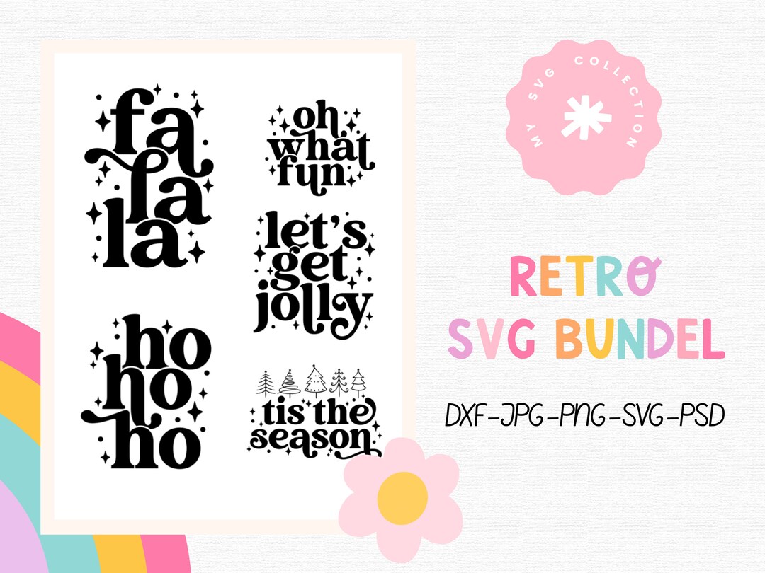 Retro Christmas SVG | Fa La La SVG | Ho Ho Ho Svg L Cute Christmas SVG ...