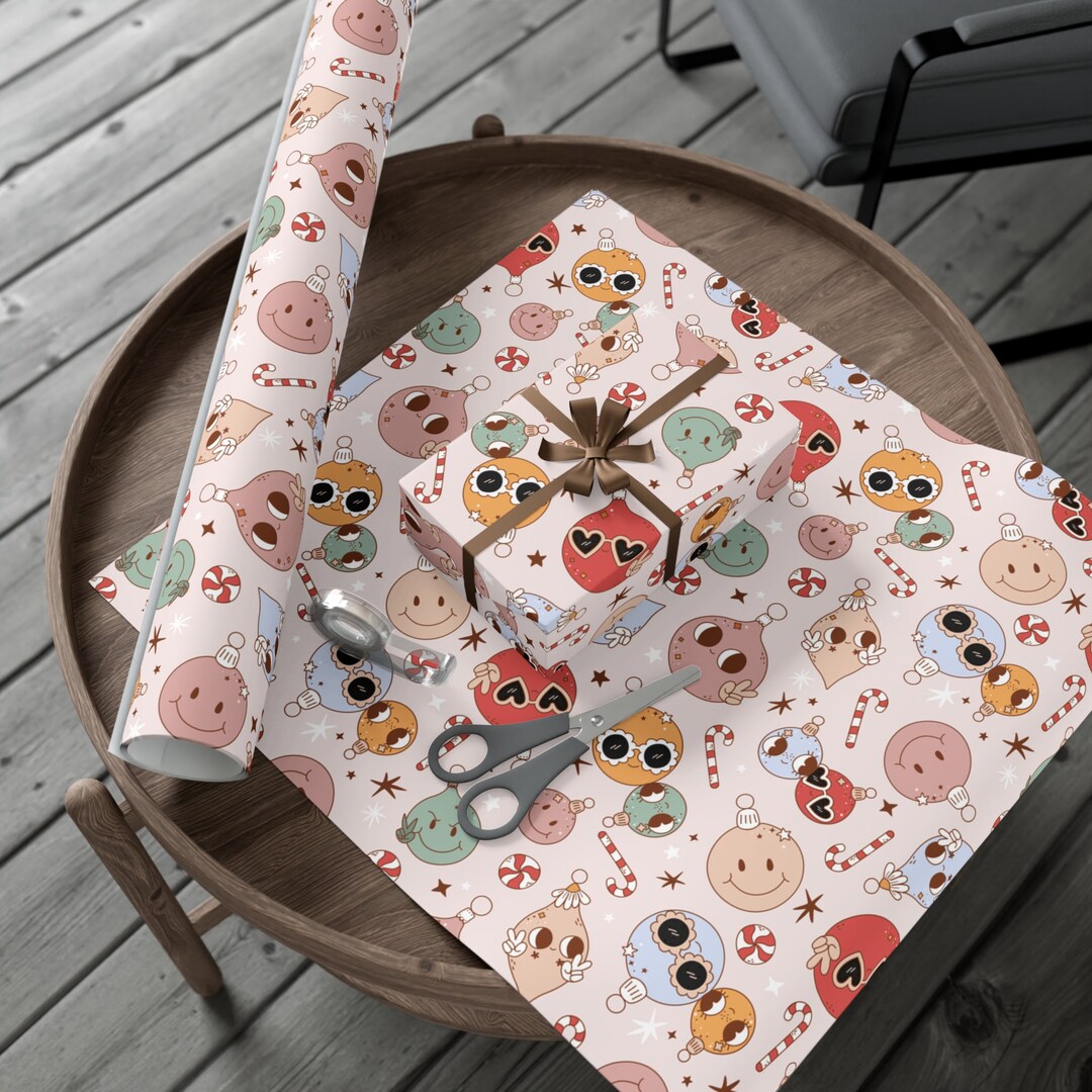 Retro Christmas Wrapping Paper Vintage Wrapping Paper Cute - Etsy