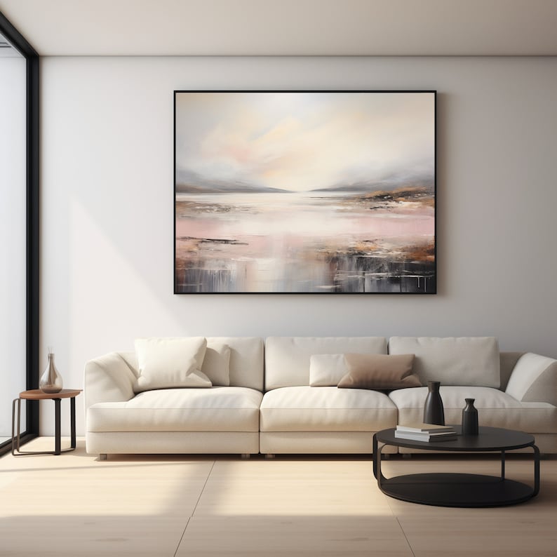 Abstract Neutral Seascape, Calm Coastal Landscape, Large Downloadable ...