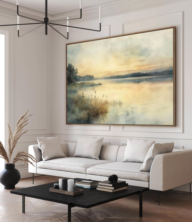Watercolor Landscape Painting - Soft Muted Nature Digital Download ...