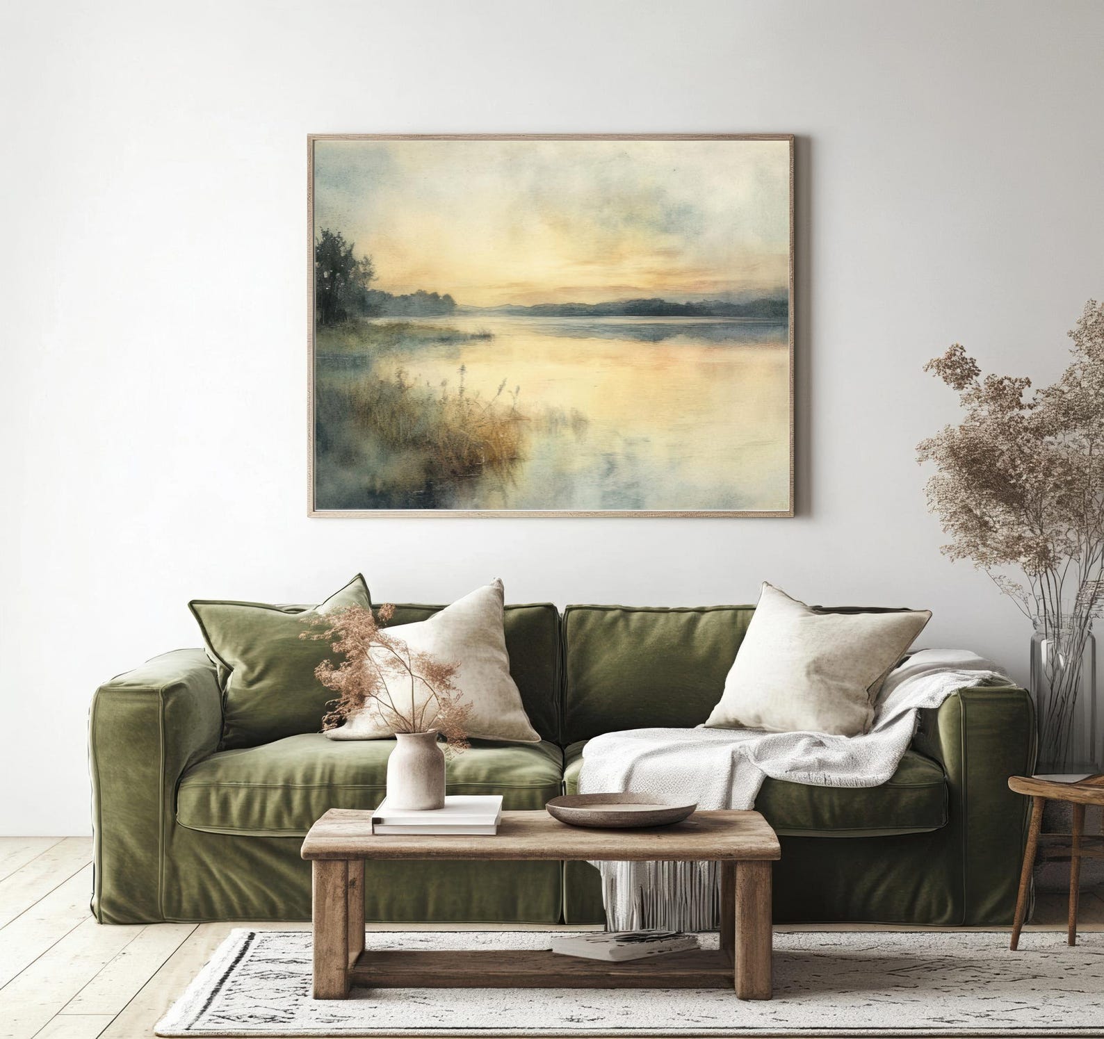 Watercolor Landscape Painting - Soft Muted Nature Digital Download ...