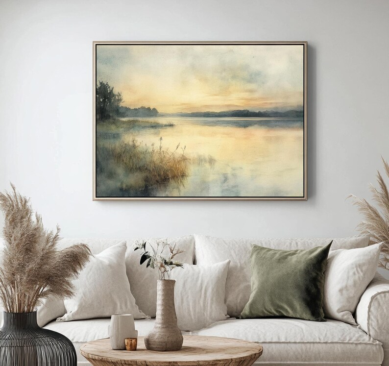 Watercolor Landscape Painting - Soft Muted Nature Digital Download ...
