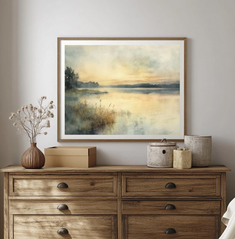 Watercolor Landscape Painting - Soft Muted Nature Digital Download ...